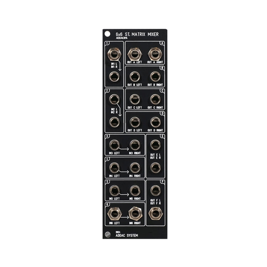 ADDAC System ADDAC814A 6x6 Stereo Matrix Mixer - Jacks – Nightlife ...